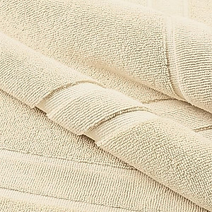 GLAMBURG Premium Cotton 20x32 inch 2-Pack Bath Mats - 100% Ringspun Cotton - Luxury Hotel & Spa Quality - 800 GSM - Durable Soft Highly Absorbent - Machine Washable - Ivory