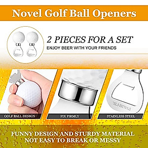 2 Pieces Golf Ball Bottle Opener, Beer Bottle Opener Funny Gifts for Men Women Novelty Items for Golf Lover Beer Enthusiast
