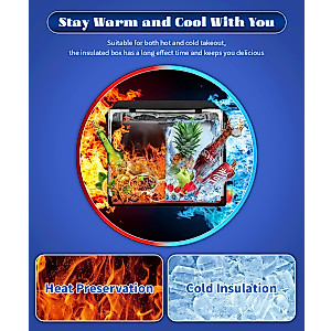 Insulated Food Delivery Bag, Pizza Delivery Bags for Hot and Cold Food, Reusable bag, Collapsible, Tote, Cooler, Food Transport Hot and Cold for Car, Bike, Camping, Picnic, Beach - Black, 32L