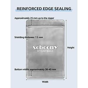 Mylar Bags for Food Storage 50pcs 6x9 with Resealable Zipper and Aluminum Foil Pouch