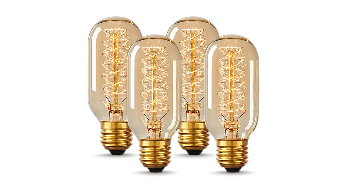 DORESshop Vintage Edison Bulbs - Dimmable T45 40W Amber