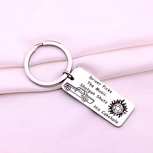 Supernatural Inspired Keychain Gift Driver Picks The Music Shotgun Shuts His Cakehole Keychain (Keychain)