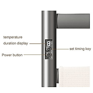 Intelligent Electric Heating Towel Rack Towel Bath Towel Drying Rack Household Intelligent Constant Temperature Heating Rod,Gray