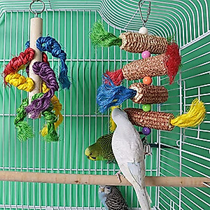 通用 3 Pieces Bird Parrot Toys, Bird Toys Parrot chew Toys, Climbing Toys, Bird Toys for Small Parrots, Cockatoos, Finches, Budgies, Lovebirds.