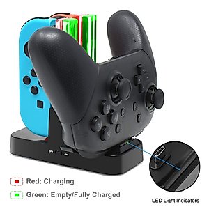 Charging Dock Station Compatible with Pro Controller/Joy Cons, FYOUNG Controller Charger Replacement for Switch/Switch Lite/Switch OLED with a Type-C Charging Cable- Black