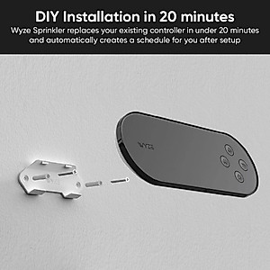 Wyze WSPRK1 Smart Controller , Smart Sprinkler Timer with EPA Watersense , 8-Zone WiFi (1 Year of Automatic Weather-Based Watering with Sprinkler Plus Included), Black
