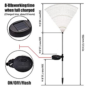 Solar Garden Decor Firework Lights - 1PC Led Solar DIY Flowers Fireworks Arrangement Lamp with 2 Lighting Modes for Outdoor Wedding Garden Walkway Patio Backyard Party Decor