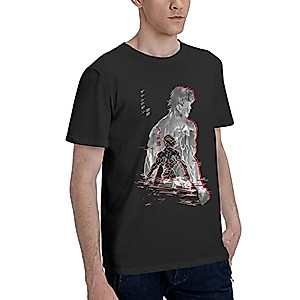 Anime Baki The Grappler Baki Hanma T Shirt Mens Summer Cotton Tee Comfort Crew Neck Short Sleeve T-Shirts Black