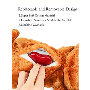 Doggy Heartbeat Stuffed Toy, Pet Anxiety Relief Sleep Aid Calming Toys,White