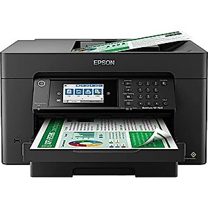 Epson Workforce Pro WF-7820 Color Inkjet Wireless All-in-One Printer - Print Scan Copy Fax - 4.3" Touchscreen Display, 4800 x 2400 dpi, 13"x19", 50-Sheet ADF, 25 ppm, Auto 2-Sided Printing