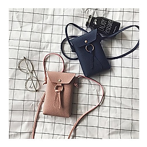 PKSANIT Leather Crossbody Bag, Mini Cell Phone Purse Wallet Fashion Travel Shoulder Bag (Black)