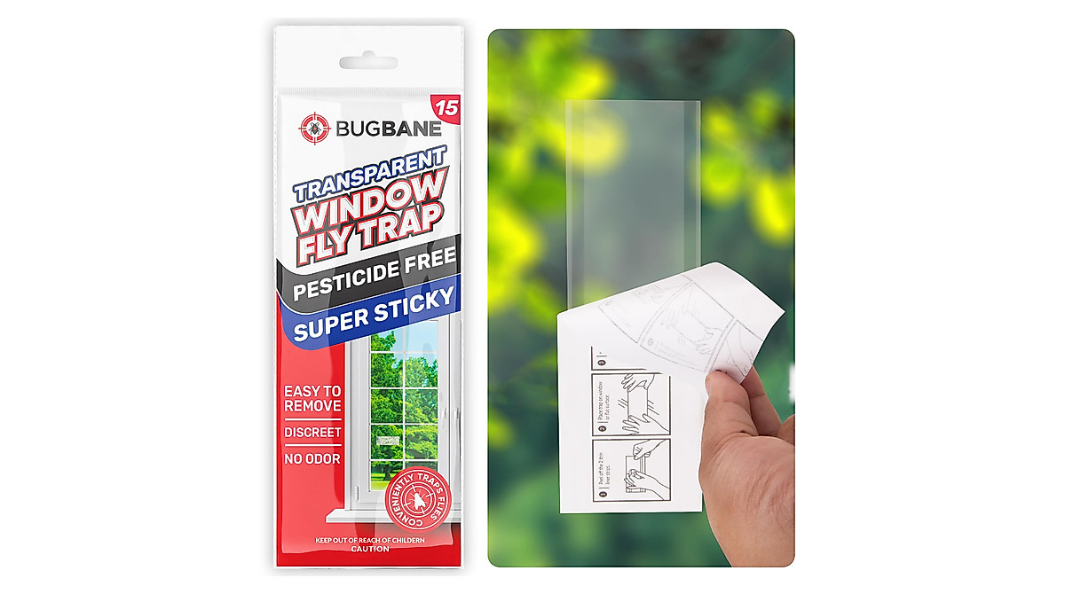 Window Fly Traps Indoor Clear 15pk Strips Indoor. The Only Double Strip ...