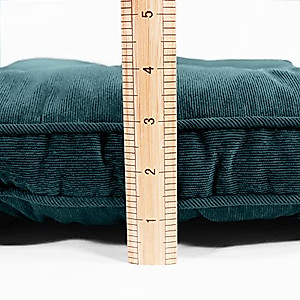 Tiita Square Chair Pads and Cushions Outdoor Floor Pillow 18x18 Inch Seat Pad with Ties for Office Dining Room Adults Garden Set of 2, Dark Greeen