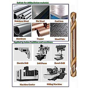 HSS Cobalt Drill Bit Double End 1/8 in. Stubby Body Drill Steel Metal Iron-10Pcs