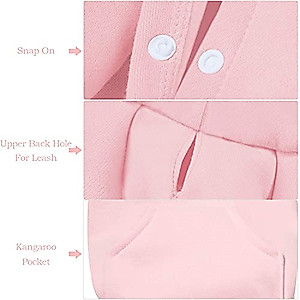 Gootailor Pet Clothes for Small Dogs Cute Puppy Hoodies Blank Doggie Sweater Warm Sweatshirt Pink Small