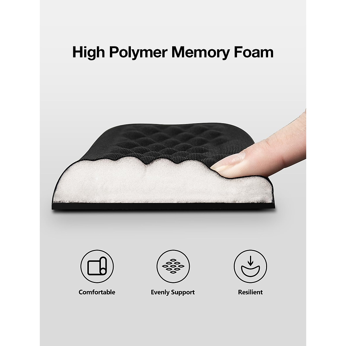 Vaydeer Wrist Rest for Keyboard and Mouse, Computer Ergonomic Wrist Support Pad, Soft Memory Foam Arm Cushion for Desk, Palm Hand Office Laptop Typing