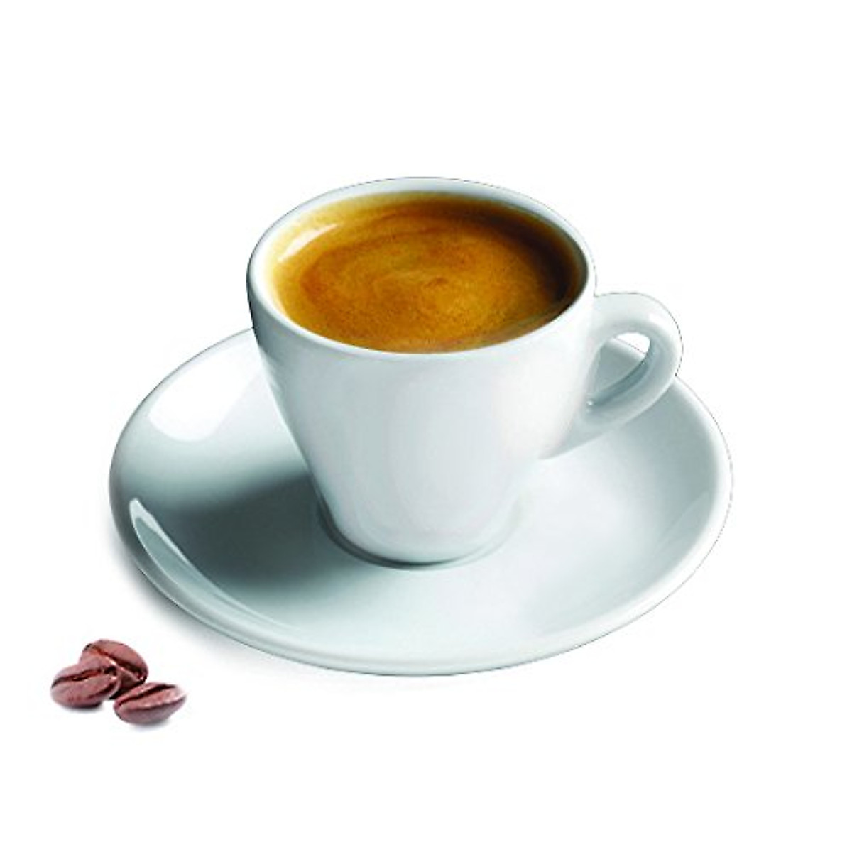 Cuisinox White Porcelain Espresso Cups and Saucers Set, 2 oz., Set of 6