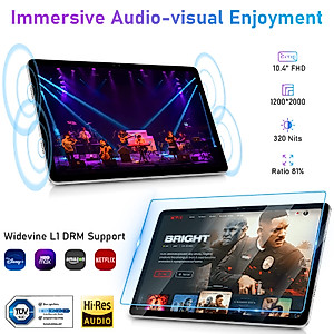 DOOGEE Android Tablet T20, 10.4 Inch Screen Android 12 Tablets, 15GB + 256GB (TF 1TB), 2.4G/5G WiFi, 8300mAh Battery, 8+16MP Camera, TÜV Rheinland Certified Tablet Android (Gray)