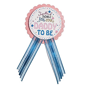 Twinkle Little Star Baby Shower Mommy to be & Daddy Pin Pink Blue Gift Set Galaxy