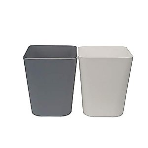 Feiupe 1.6 Gallon Small Trash Can Wastebasket for Kitchen Office Bathroom,Pack of 2(1.6 Gallon(2 Pack), White+Gray)