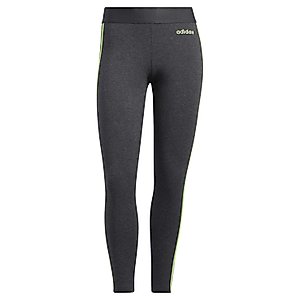 adidas Female Essentials 3-Stripes Tights, Dark Grey/Signal Green,XS