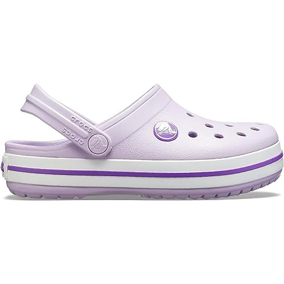 Crocs Unisex-Child Crocband Clogs (Little Kid/Big Kid), Lavender/Neon Purple, 2 Little Kid
