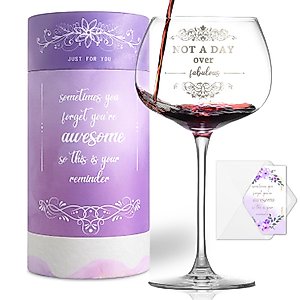 Gifts For Women,Not a Day Over Fabulous Personalized Wine Glasses Birthday Gifts Wine Glass Mothers Day Gifts For Women, Unique Gift Ideas for Her Mom Friends Female Her Wife Girlfriend Coworkers