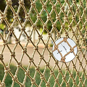KACQIHTU Hemp Rope Net Child Safety Net Rope Fence Stairs Balcony Railings Garden Playground Safety Protection Rope Netting Climbing Net for Kids