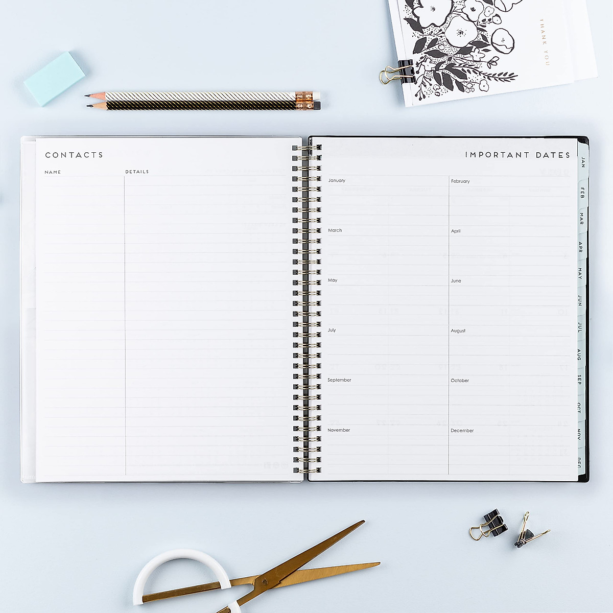 Blue Sky 2023 Weekly and Monthly Planner, January - December, 8.5" x 11", Clear Pocket Cover, Wirebound, Baccara Dark (142082)