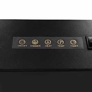 XtremepowerUS Barton 50" Electric Fireplace Wall Mount Smokeless Wide Display w/ 3 Changeable Flame Color Timer w/Remote - Black
