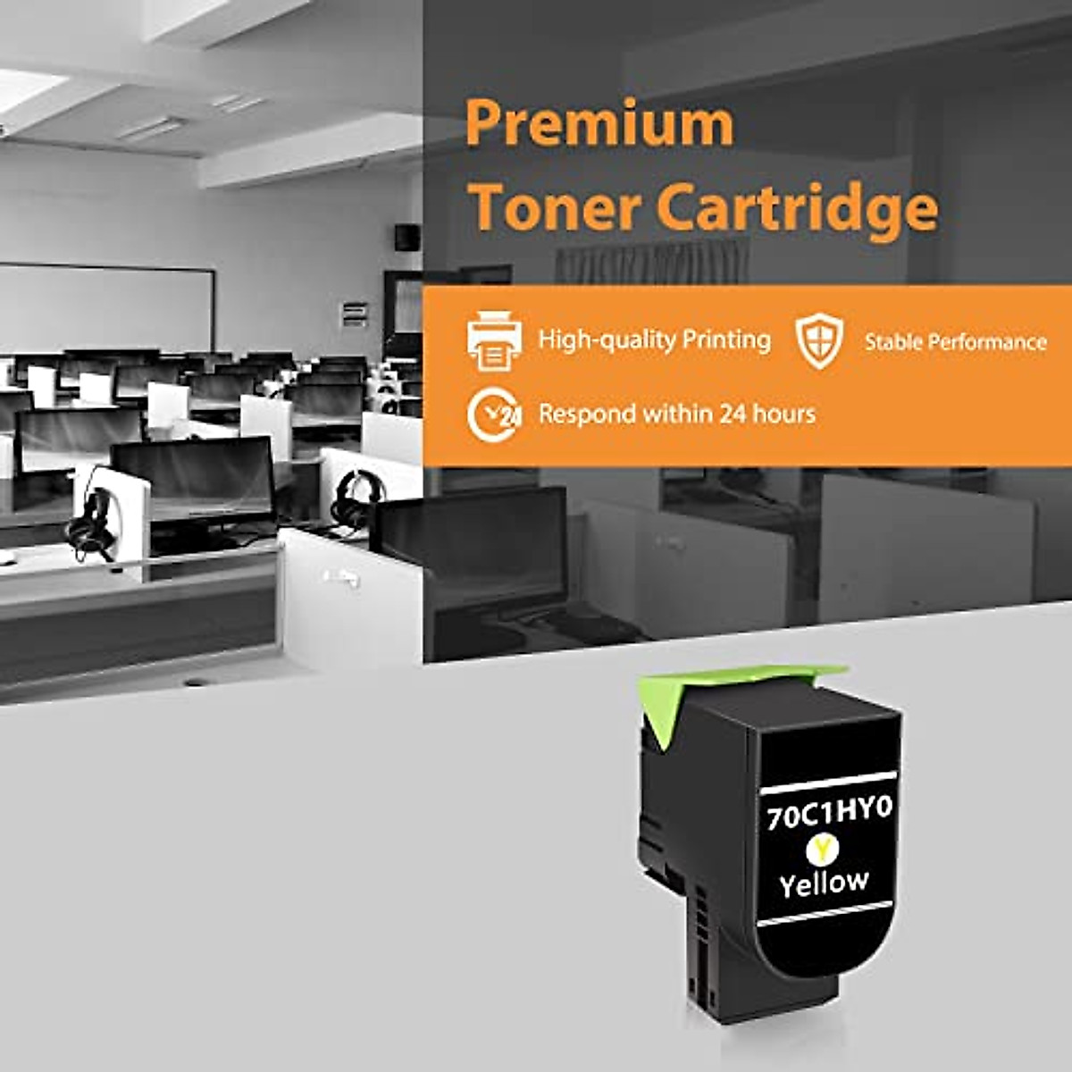 Jmomy 70C1HY0 Toner Cartridge Replacement for Lexmark 70C1HY0 701HY use with CS310 CS410 CS510 CS310dn CS410dn CS310n CS510de CS410n CS410dtn Printer (3,000 Pages/Yellow)