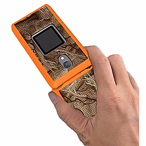 Nakedcellphone Case for CAT S22 Flip Phone, [Hunter Camouflage] Slim Hard Shell Protector Cover - Orange Camo