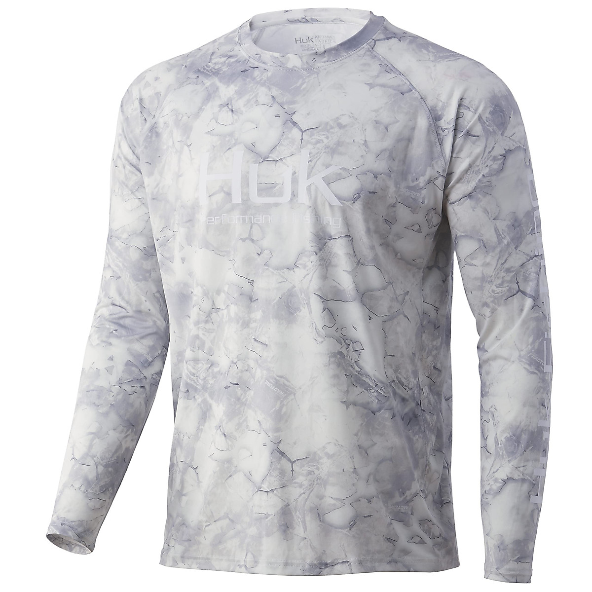 HUK mens Pursuit Camo Vented Long Sleeve Shirt|+30 UPF Fishing Shirt, Mossy Oak Drift, Large US