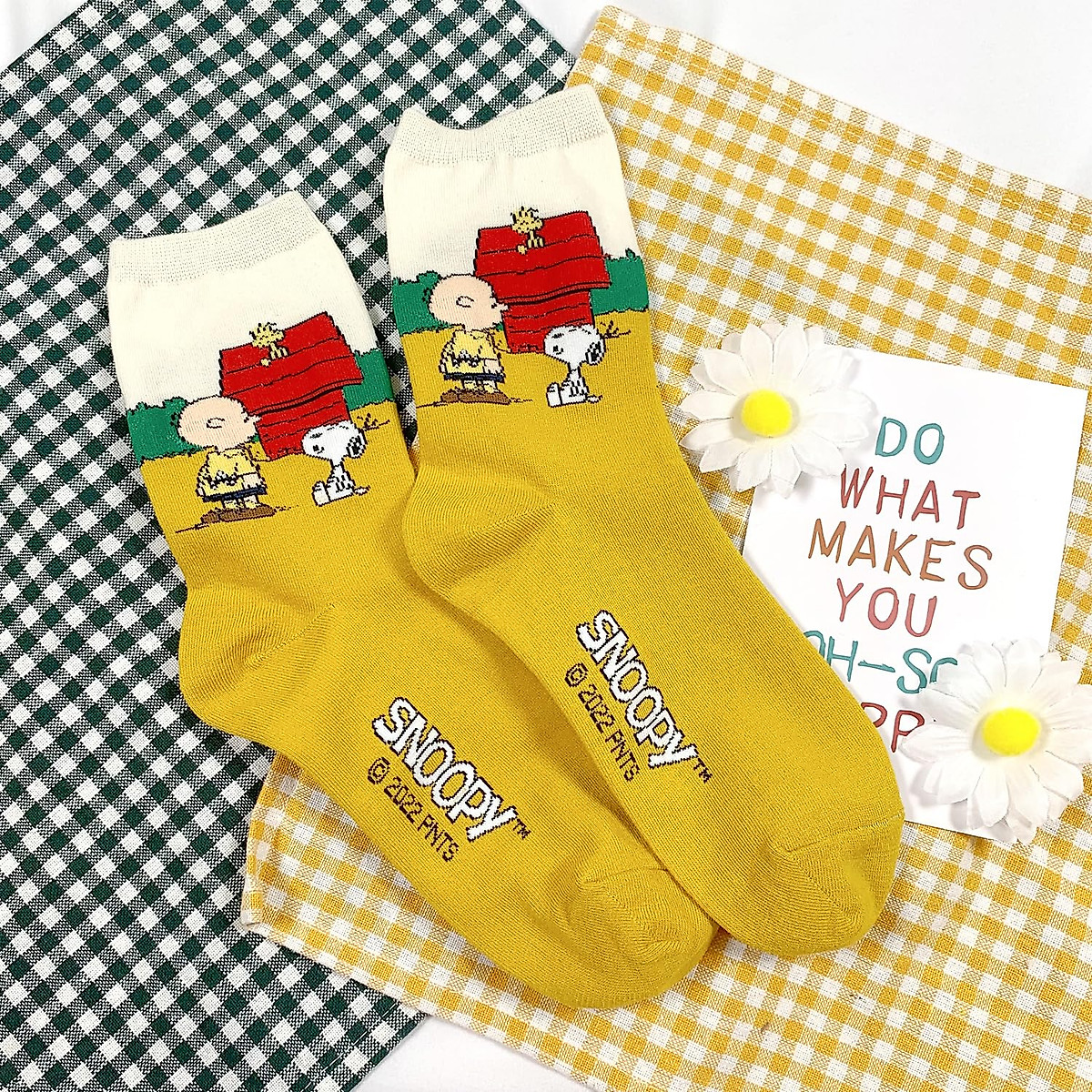 Yolo Studio The Peanuts Snoopy Women and teen girls Licensed Socks Collection Cartoon Character Series Original Crew Socks (Peanuts-6)