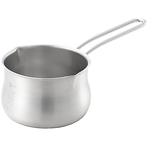 Yoshikawa YJ3349 Milk Pan, Made in Japan, 4.7 inches (12 cm), Stainless Steel Double Mouth Milk Pan, For Gas Fire