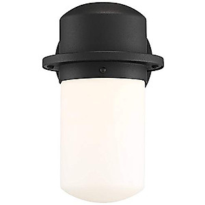 Possini Euro Design Mallow Modern Contemporary Outdoor Wall Light Fixture LED Textured Black 9 1/4" White Opal Glass for Exterior House Porch Patio Outside Deck Garage Yard Front Door Garden Home