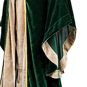 frawirshau Medieval Dress Renaissance Costume Women Ren Faire Costumes Retro Gown, Green Dress M
