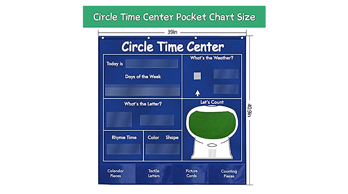 Circle Time Classroom Pocket Chart: Calendar, Weather, Skills