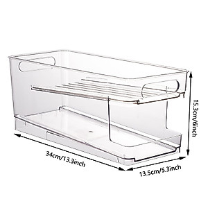 ZOAJU 2-Layer Soda Can Organizer for Refrigerator Can Dispenser Pantry Storage Rack for Freezer Countertops Cabinets Pantry, Automatic Dispensing