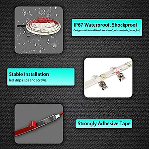 Seaponer Pontoon Boat Light, Marine Led Light Strip for Duck Jon Bass Boat Sailboat Kayak Led Flex Lighting for Boat Deck Light Accent Light Courtesy Interior Lights Fishing Night, RGB,12v,5m(16.4ft)