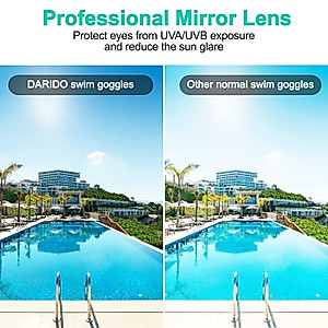DARIDO Swim Goggles, Pro Swimming Goggles 2 Pack UV Protection Anti Fog No Leaking Lightweight Competition Swim Goggles for Adult, Women, Men, Youth