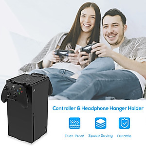 Dust Cover Controller Holder for Xbox Series X Console, Holder Stand Mount Accessories for Xbox Series X Controller and Gaming Headsets