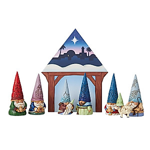 Enesco Jim Shore Heartwood Creek Small but Miraculous Gnome Christmas Pageant Scene Figurine Set, 3.125 Inch, Multicolor