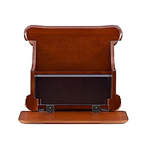 Powell Woodbury Mahogany Bed Step with Storage, Information, Lightly Distressed Woodbury Mahogany, 20 x 17.75 x 17.25