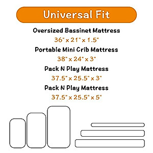 POSENPRO 2 Pack Cotton Pack N Play Sheets, Mini Portable Crib Sheets Set Fitted for Pack N Play Mattress Pad and Mini Cribs - Dinosaurs, Rainbows, Clouds & Monsters