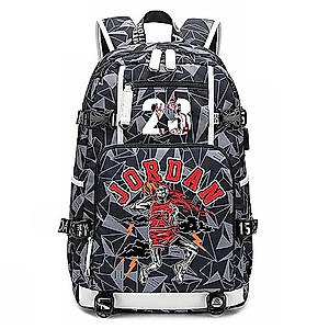 Basketball Player Star J-ordan Multifunction Backpack Travel Student Backpack Fans Bookbag Suitable for men and women (A3)