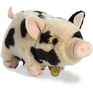 Aurora® Adorable Miyoni® Tots Pot-Bellied Piglet Spotted Stuffed Animal - Lifelike Detail - Cherished Companionship - Pink 11 Inches