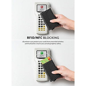 VULKIT Pop Up Wallet, Slim Minimalist Credit Card Holder For Men and Women RFID Blocking Mini Metal Case