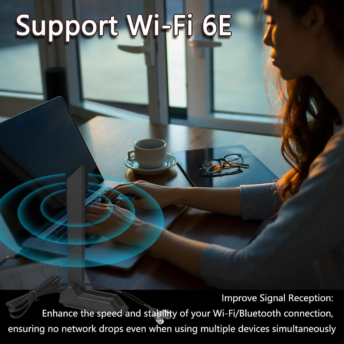 JINTAI WiFi 6 6E Tri-Band Antenna 2.4G/5G/6G Magnetic Base Replacement for Asus Rog Strix Gigabyte Aorus Gaming WiFi Motherboard Card Gaming 14008-02650600 14008-02650000