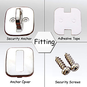 Security Anchor Base Plate for Keyed or Combination Cable Locks,Desk Mount Anchor Accessory for Cable Locks 2 Pack